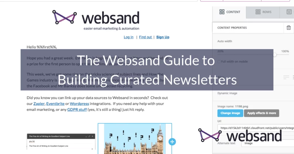 Building curated newsletters | Websand